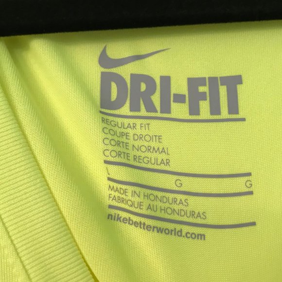 Nike | Tops | Nike Dryfit Neon Yellow Shirt | Poshmark